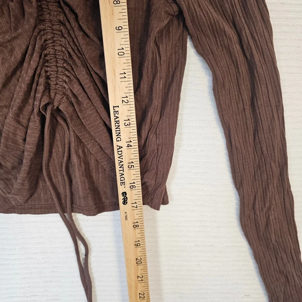 Red By Bke | Tops | Rare Red By Bke Brown Ribbed Ruched Front Long ...